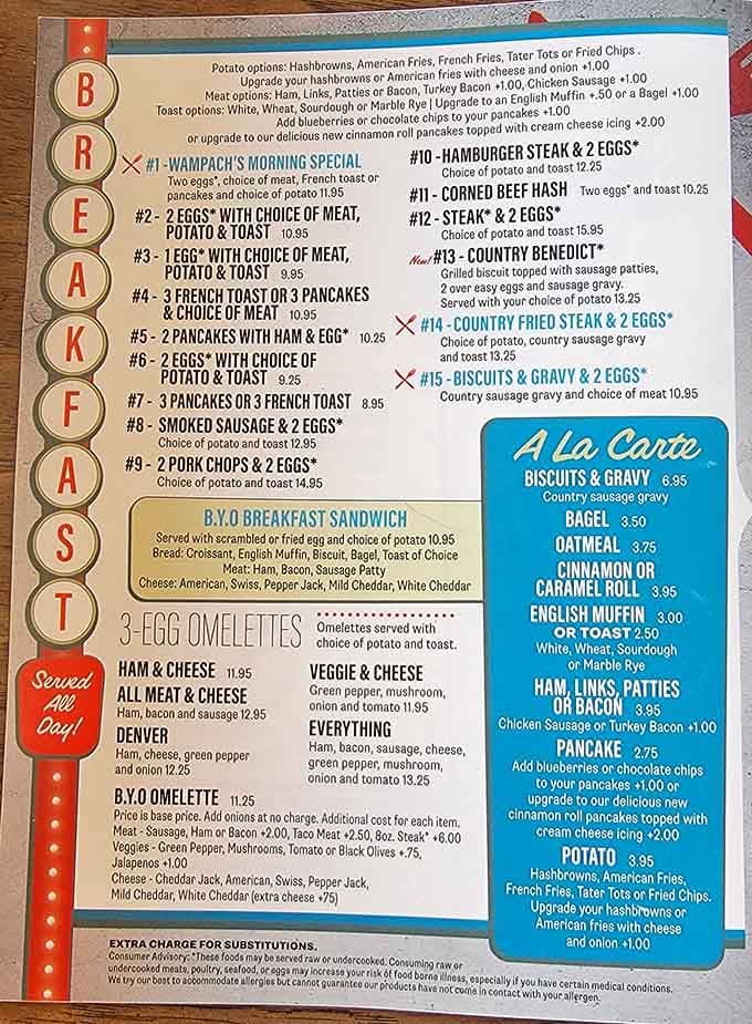 This menu speaks fluent comfort food, offering everything your breakfast-loving heart could possibly desire without pretension.
