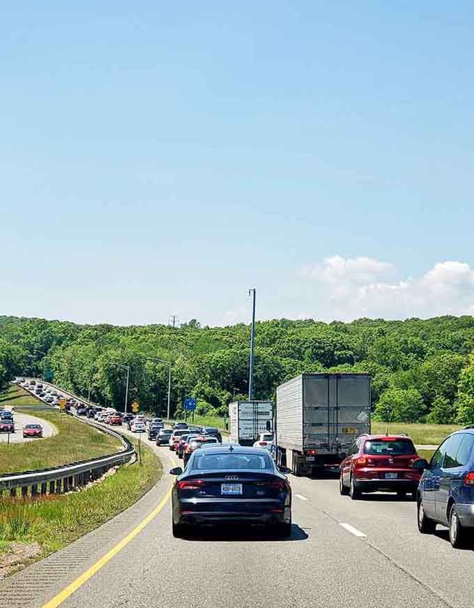 Yes, there's traffic, but at least you're heading somewhere worth the wait for once in life.