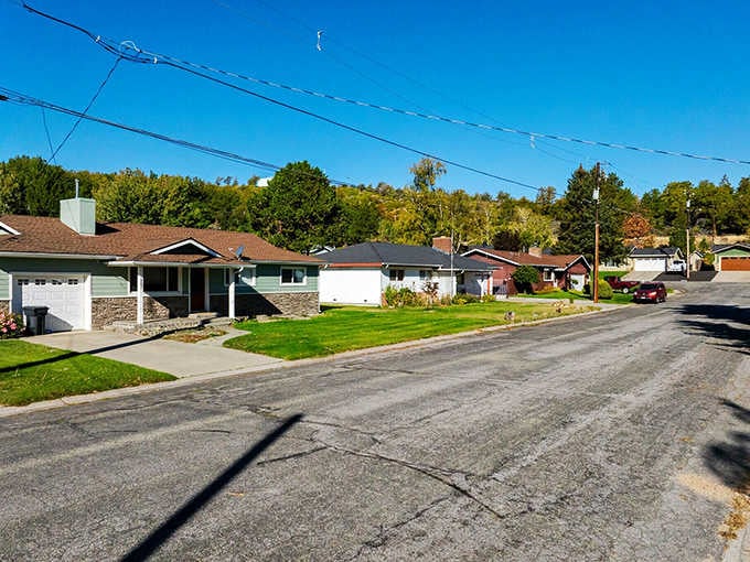 Tree-lined streets and actual front lawns prove the American Dream didn't completely pack up and leave California.