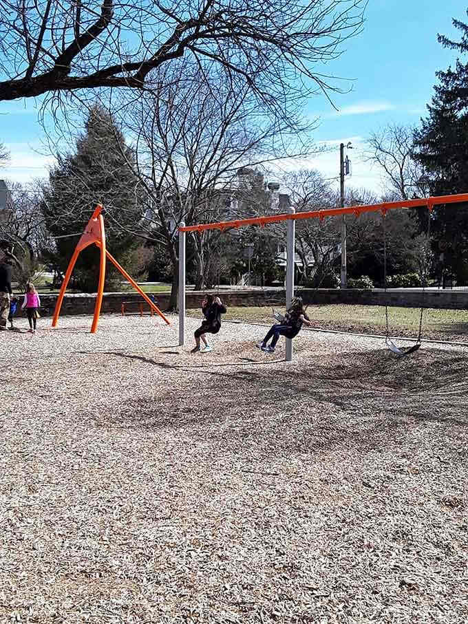 Nothing beats the simple joy of swinging side by side, racing to see who can touch the sky first.
