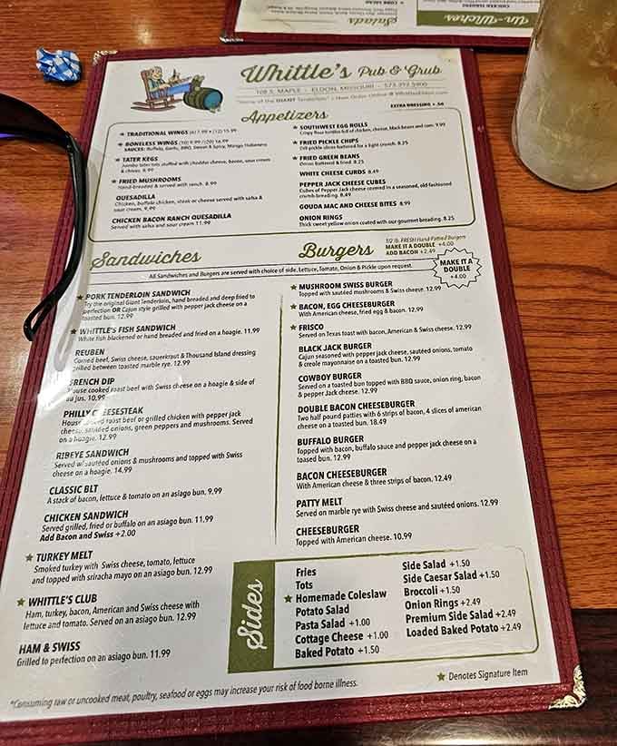 This menu reads like a love letter to Midwestern comfort food, where portion control is merely a suggestion.