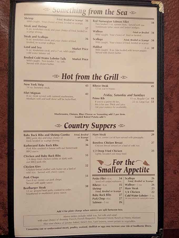 This menu reads like a greatest hits album of Midwestern dining, featuring all the classics you crave.