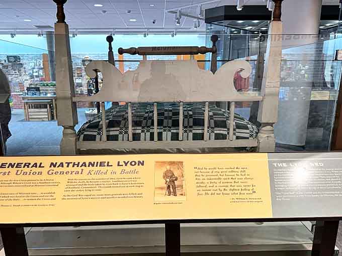 General Lyon's actual camp bed reminds you that history happened to real people, not just names.