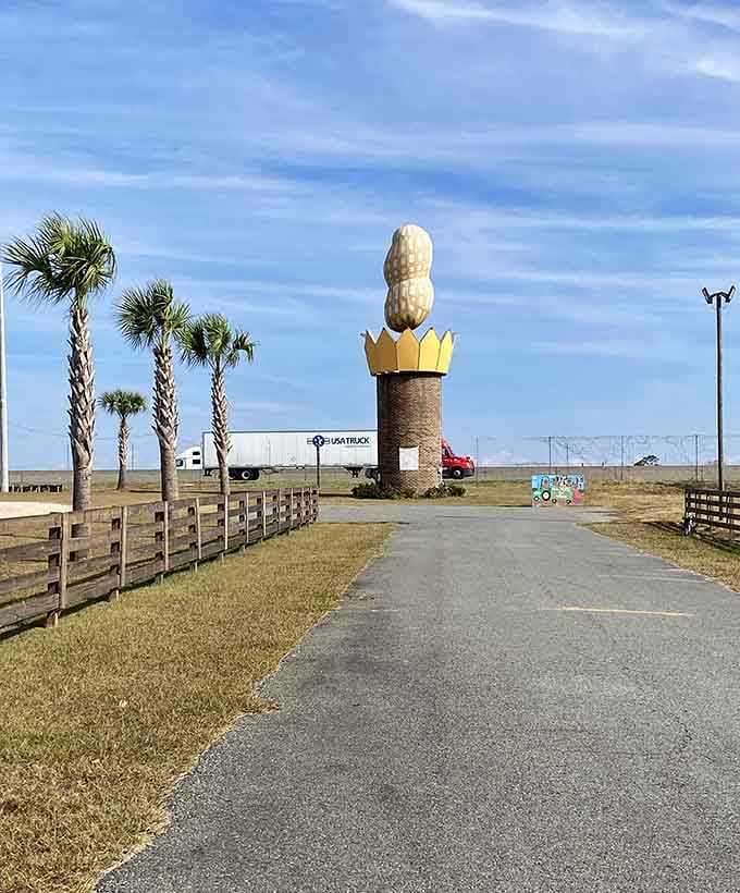 The paved walkway leads you straight to greatness, or at least to the world's most impressive legume tribute.
