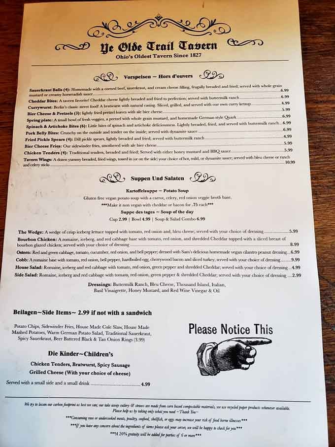 This menu has been perfected over nearly two centuries, offering German-American comfort food that never goes out of style.