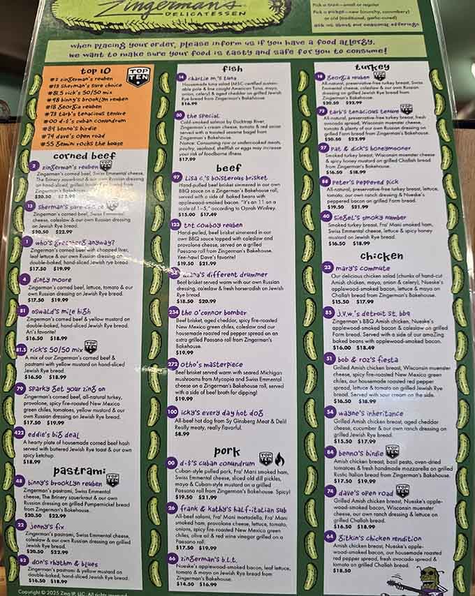 This menu reads like poetry for hungry people, each numbered option more tempting than the last.