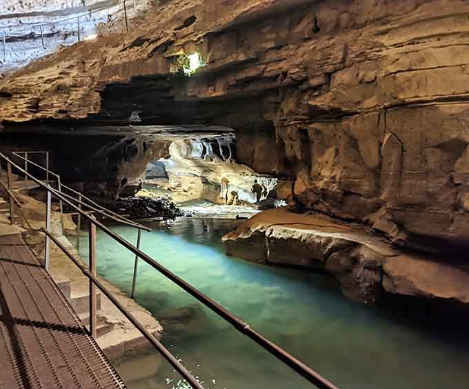An underground river so clear and green it looks like nature's own swimming pool, minus the chlorine and crowded lanes.