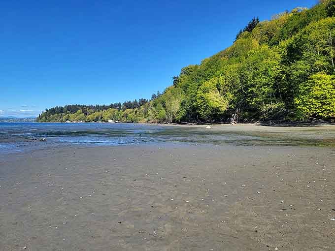 When the tide retreats, it reveals a beach so wide you could land a small plane here.