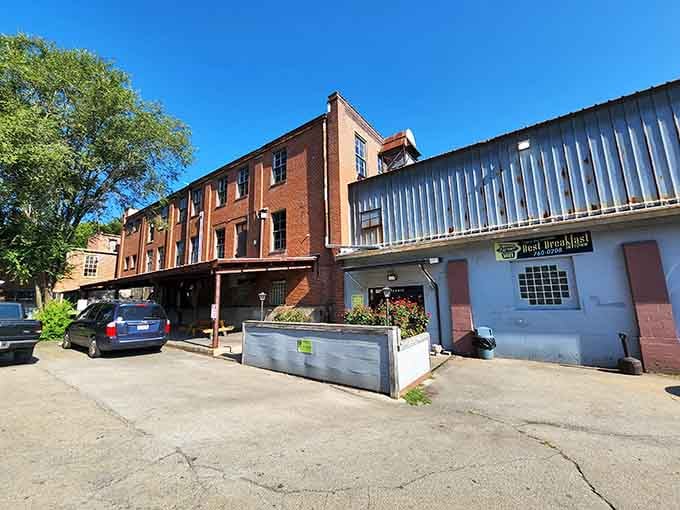 Charming brick architecture meets modern life where breakfast spots nestle beneath century-old buildings perfectly.