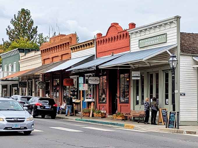 Those ornate brick chimneys and wooden awnings could make even Mayberry jealous of this charming street.