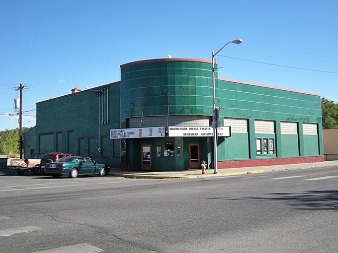 This Art Deco theater's curved green facade proves small towns knew style long before big cities claimed they invented it.