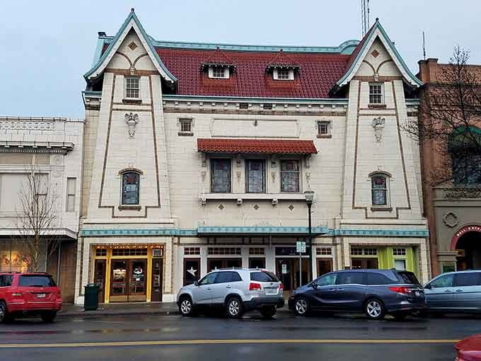 The historic theater's elegant facade stands as a testament to Walla Walla's commitment to preserving its cultural heritage.