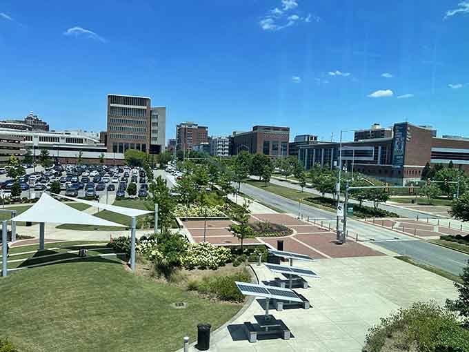 Modern Birmingham rises from the valley, blending industrial heritage with green spaces that breathe life into downtown.