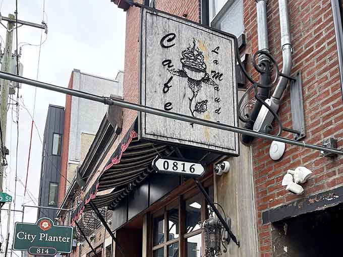 The industrial-chic entrance with its metal accents proves breakfast spots can have serious architectural personality too.
