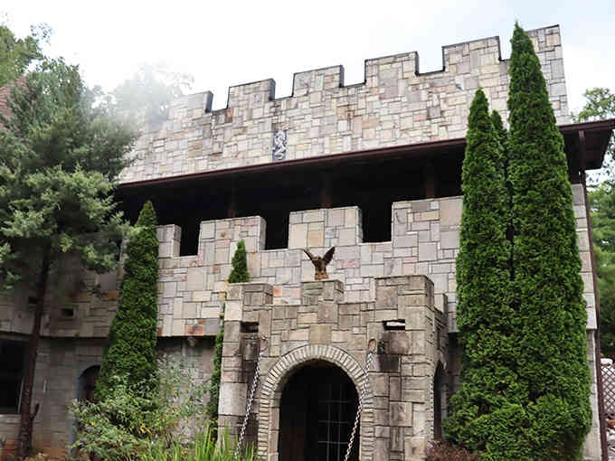 Ivy-covered stone and crenellated towers create an authentic fortress vibe that's pure Game of Thrones magic.