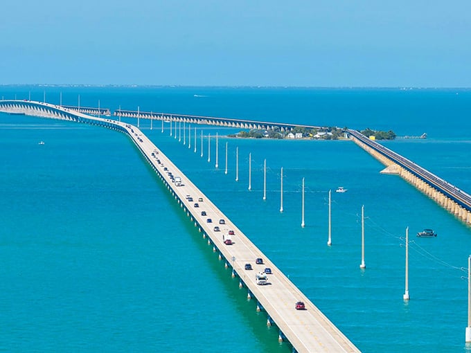 Seven miles of driving over pure turquoise water &ndash; it's like someone turned a postcard into a highway.