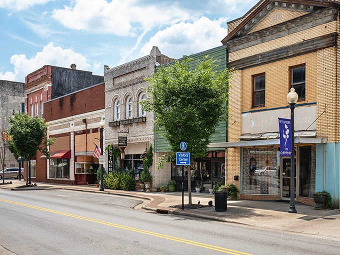 Each colorful storefront represents a local business owner who remembers your name and keeps prices fair for everyone.