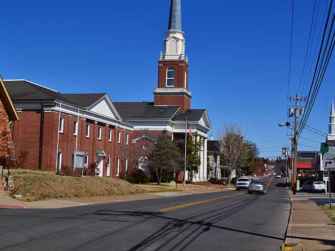 That striking steeple rises above the street like a beacon welcoming everyone to the community below.