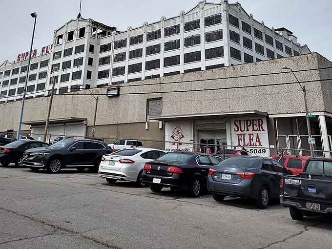 That vintage building and full parking lot tell you everything—serious bargain hunters know exactly where to gather.