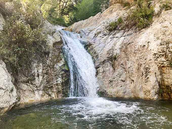 The falls put on their best show here, cascading into a pool so inviting you'll forget how cold it is.
