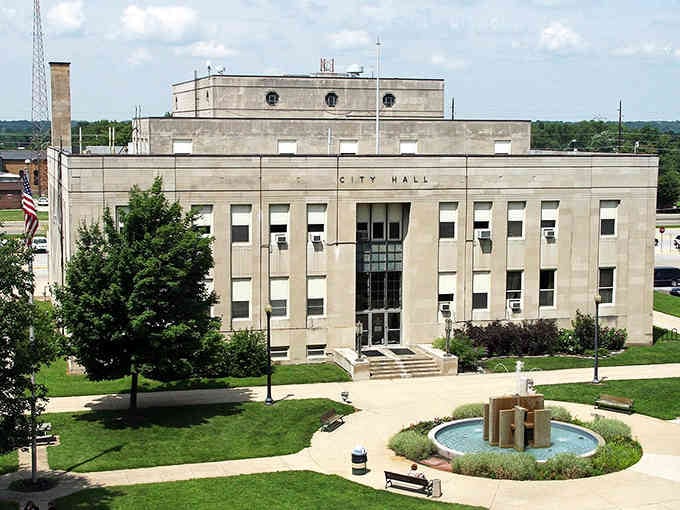 Terre Haute's City Hall stands solid and dependable, much like the community values that built this riverside town.