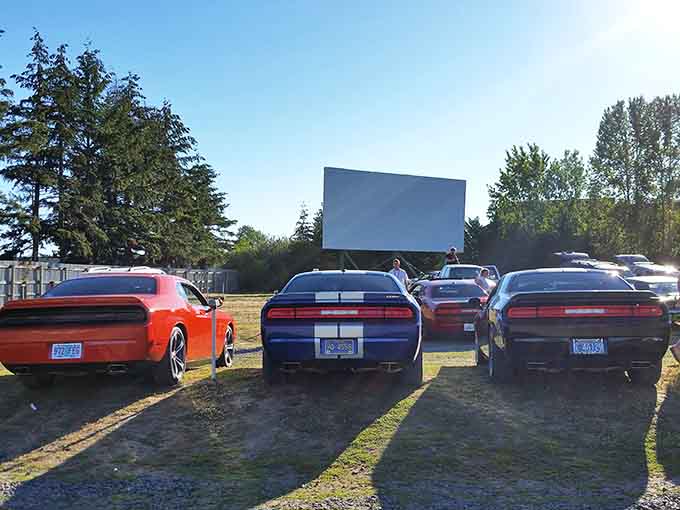 Classic muscle cars lined up like this? It's basically a car show that comes with entertainment, which beats standing around talking horsepower.