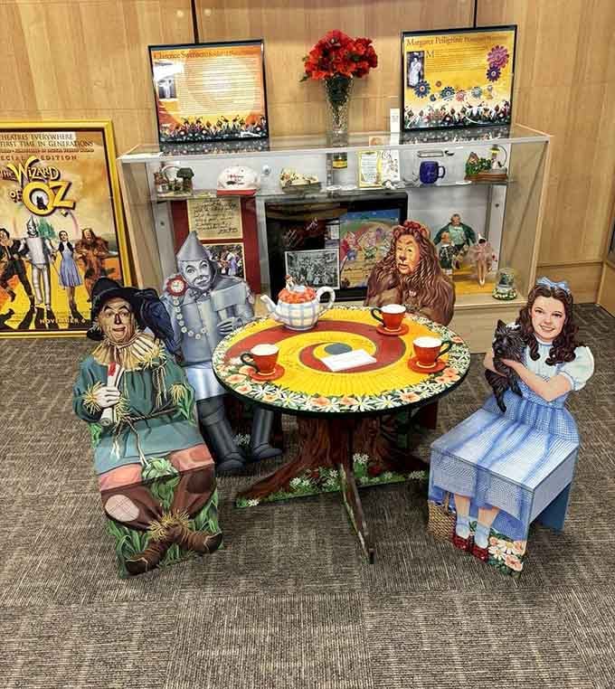 Pull up a chair at this whimsical table where Dorothy and friends gather for the world's most magical tea party.