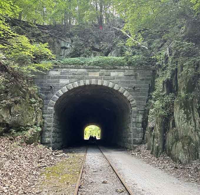 That historic stone tunnel ahead looks like something from an Indiana Jones movie, minus the rolling boulder.