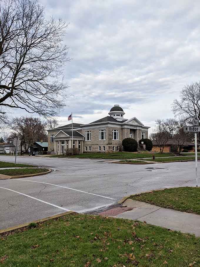 This classic Carnegie-style library proves small towns take their reading seriously, dome and all.