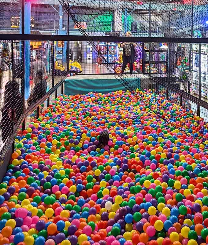 This ball pit is so massive you could lose a small child, or yourself, for hours.