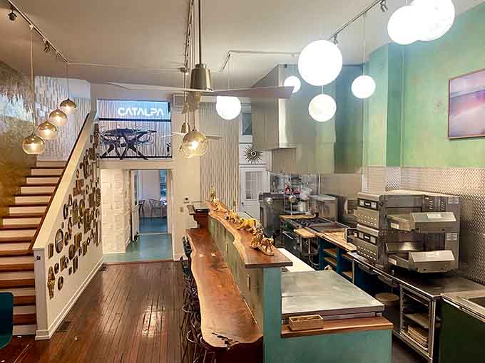 Modern meets historic in this bakery space where the past century and present day shake hands over coffee.