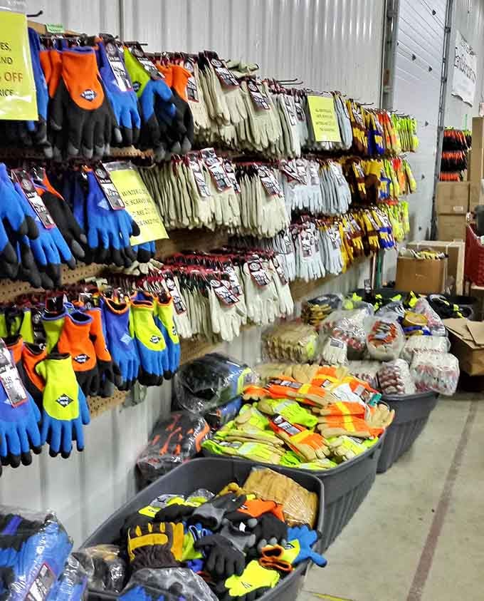 A rainbow of work gloves that would make any hardware enthusiast weep tears of joy at these prices.