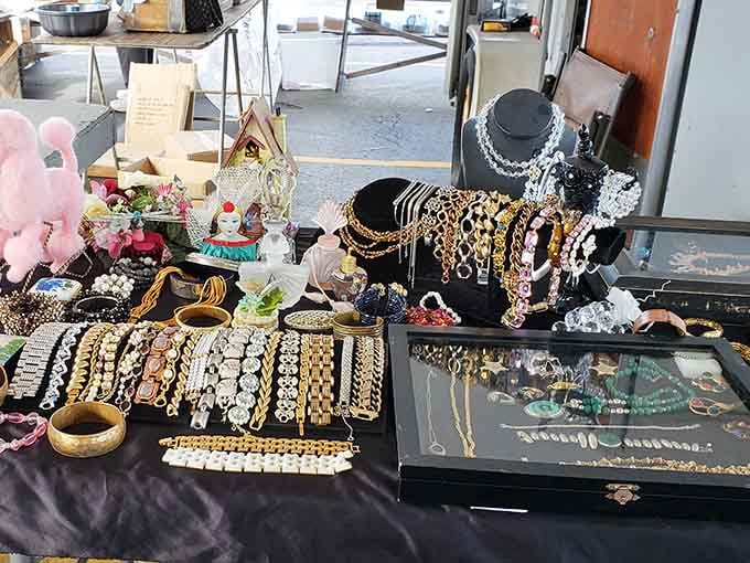 Vintage bracelets and necklaces sparkle with promise, waiting to add some pizzazz to your jewelry box.