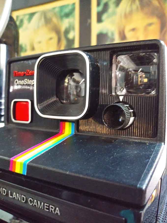 That iconic rainbow stripe brings back memories of waiting impatiently for photos to develop in actual physical form.