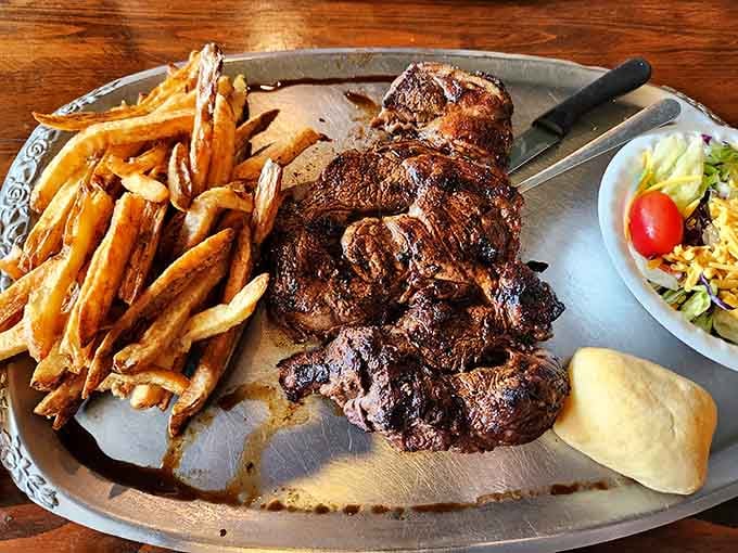 That beautifully charred steak with golden fries proves simple done right beats fancy every single time.