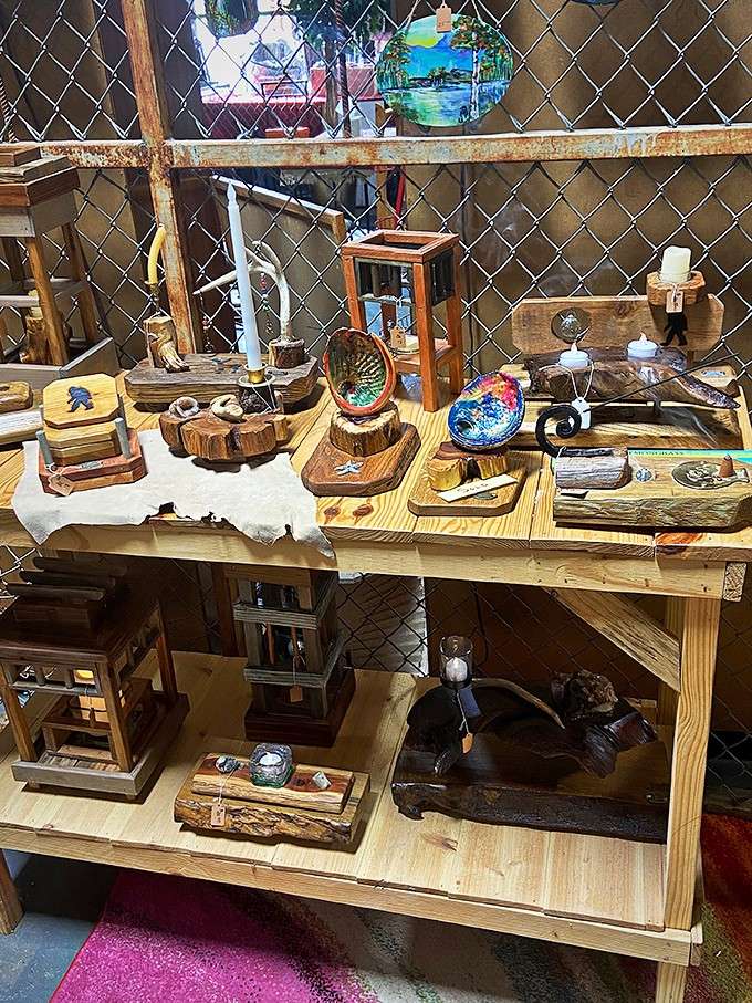 Handcrafted wooden items showcase the artistry of local craftspeople who still believe in making things by hand.
