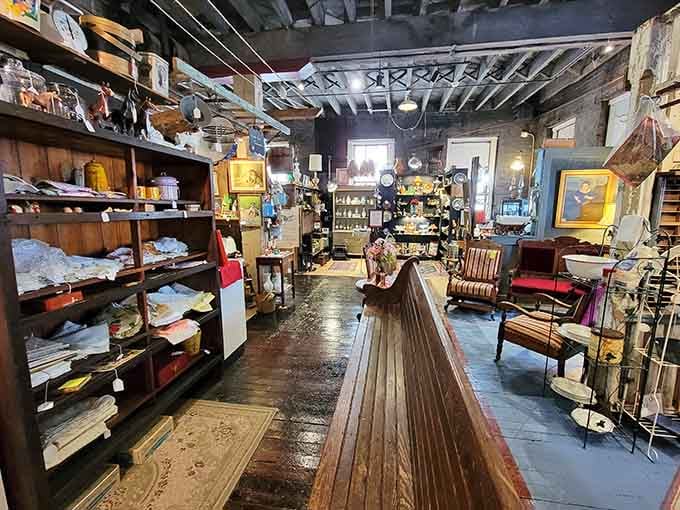 Wide aisles mean you can actually navigate without knocking over a century's worth of collectibles. Thoughtful design meets treasure hunting.