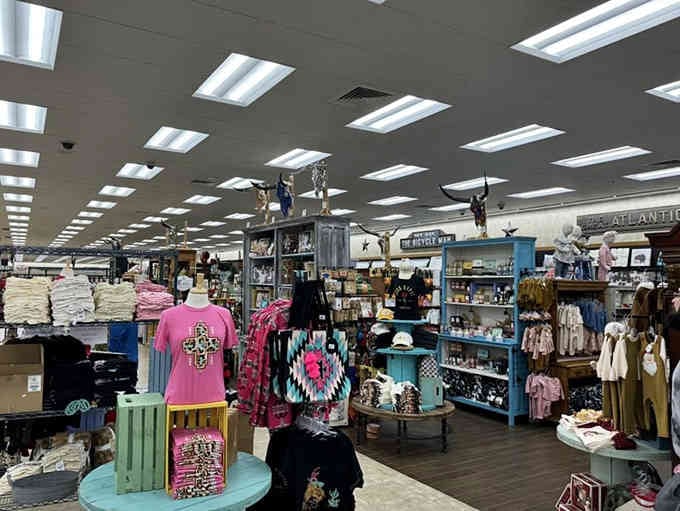 Home decor meets highway stop in displays that would make your grandmother's antique shop jealous of the selection.