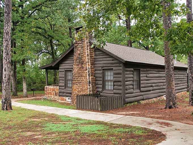 Rustic cabins nestle among the pines, offering cozy accommodations for your swamp adventure without sacrificing comfort or charm.