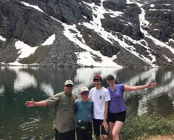 Victory poses at the lake are mandatory after hiking six miles uphill, because if you don't document it, did it really happen?
