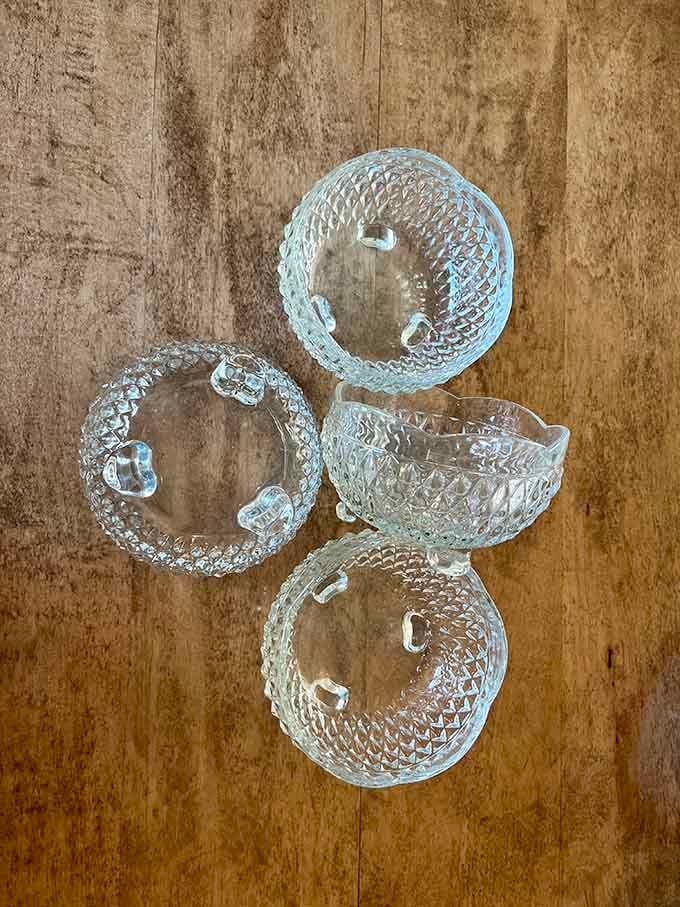 Depression glass that survived the actual Depression and probably your grandmother's spring cleaning purges too.