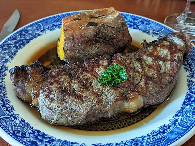 That New York Strip comes with a lemon wedge and enough flavor to justify the drive.
