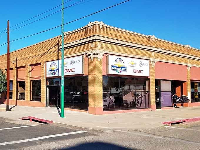 Classic corner storefronts with their original details show how commercial buildings used to be built to last generations.