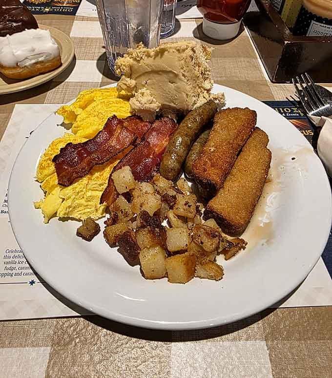 This plate doesn't believe in portion control, and frankly, neither should you when breakfast looks this magnificent.