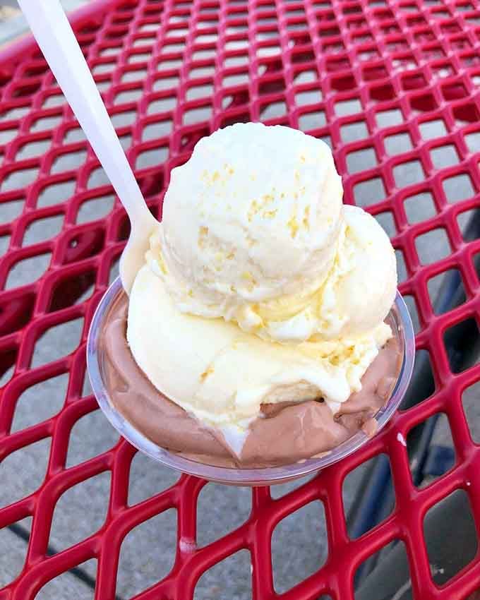 Vanilla malt crunch meets chocolate in a dish that looks like happiness decided to take physical form.