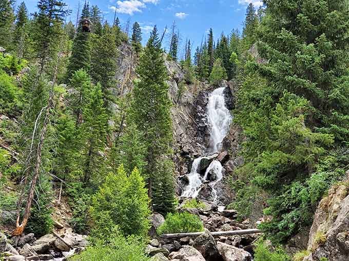 Nature's own power shower, cascading down rock faces that have been perfecting this performance for millennia.