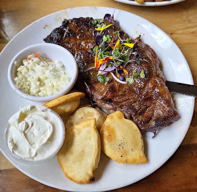 That char, that garnish, those golden potatoes&mdash;this steak plate could make a vegetarian reconsider their life choices.