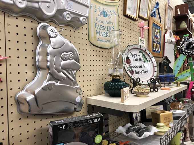 When a metal gorilla and vintage farm signs share shelf space, you know you've found something special.