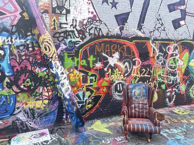Someone brought furniture to an art show, and honestly, it's the most Baltimore thing you'll see all day.