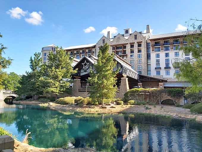The Gaylord Texan rises from the landscape like a rustic palace where luxury meets Texas-sized hospitality beautifully.
